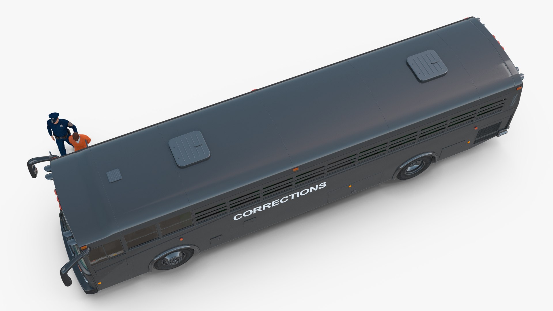 Prison Transport Bus With Officer And Inmate 3D Model - TurboSquid 2378255