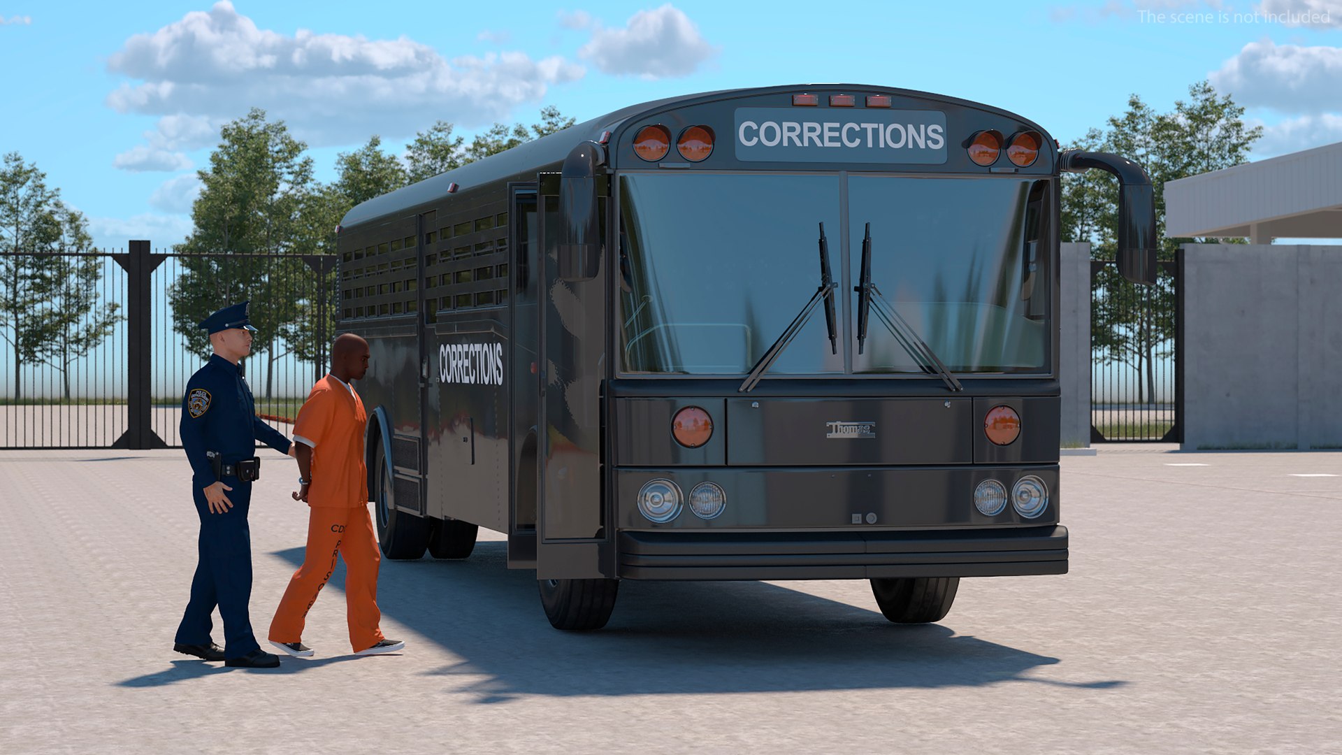 Prison Transport Bus With Officer And Inmate 3D Model - TurboSquid 2378255