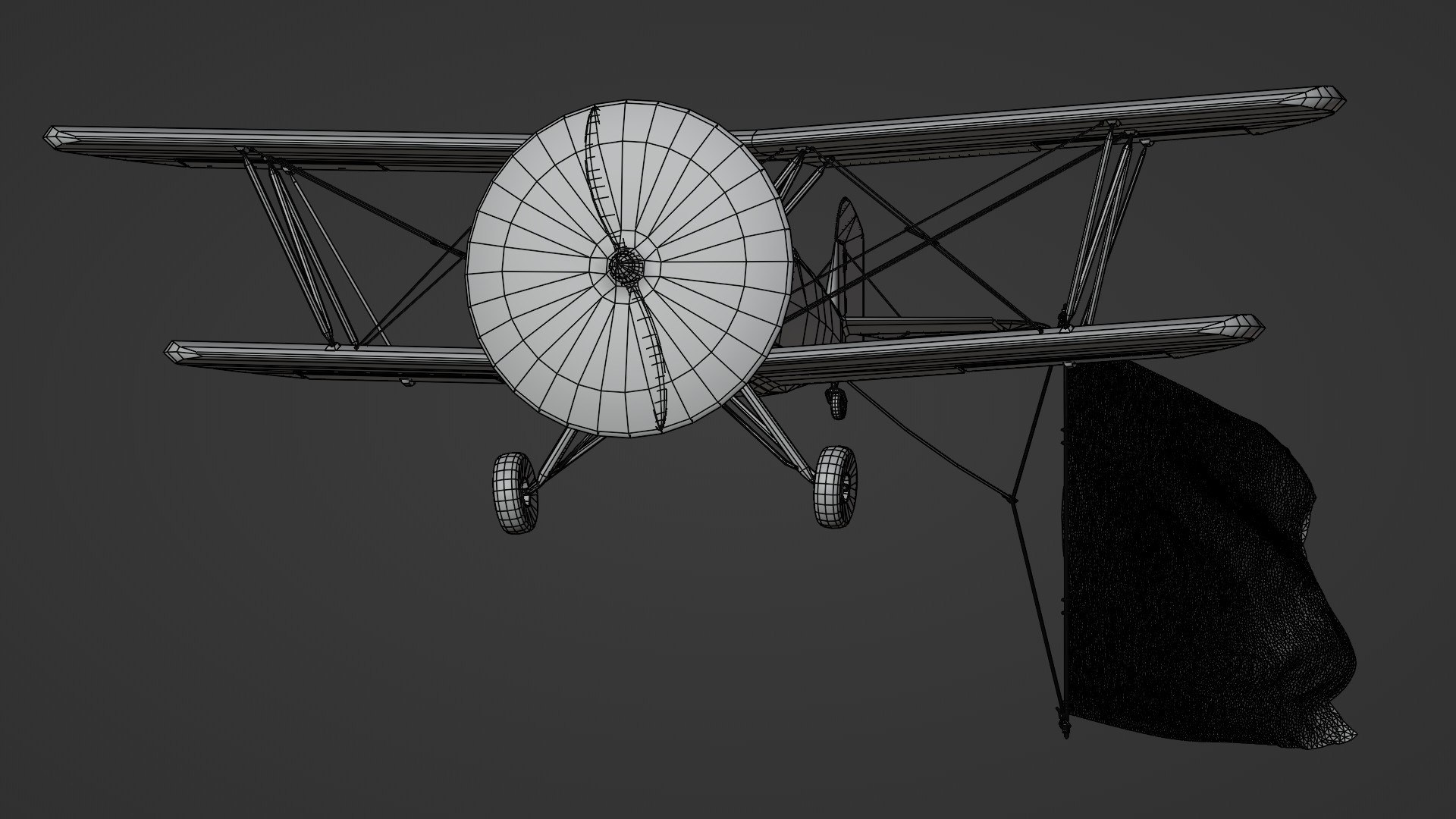 Biplane With Banner - Animated Game Asset 3D model - TurboSquid 1945909