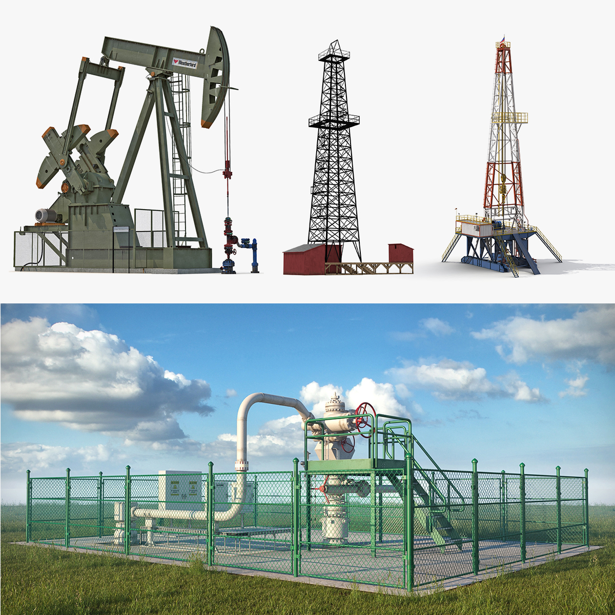 Oil production equipment 3 3D model - TurboSquid 1324191