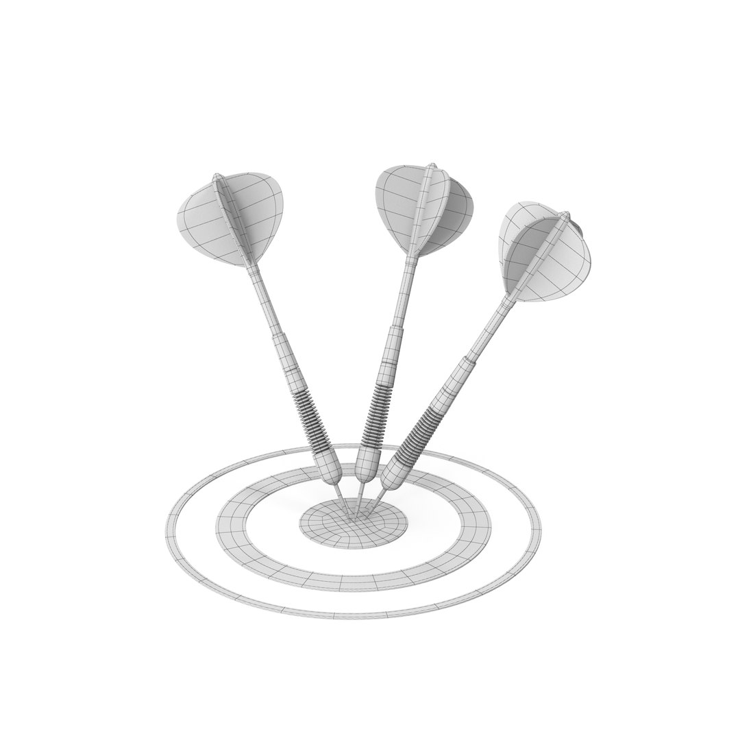 3D Model Darts On Red Target - TurboSquid 2204107