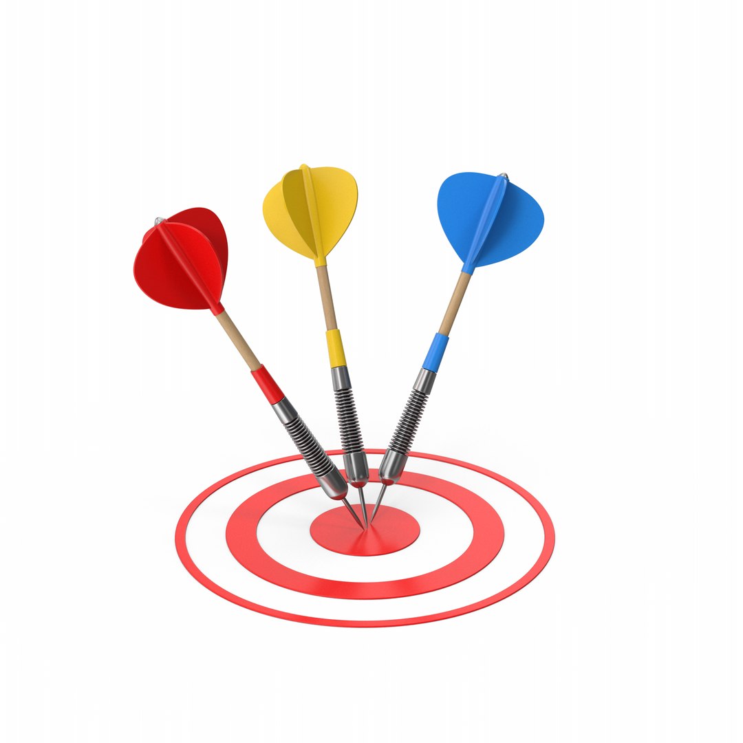 3D Model Darts On Red Target - TurboSquid 2204107