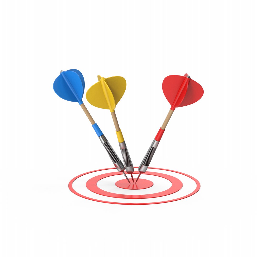 3D Model Darts On Red Target - TurboSquid 2204107