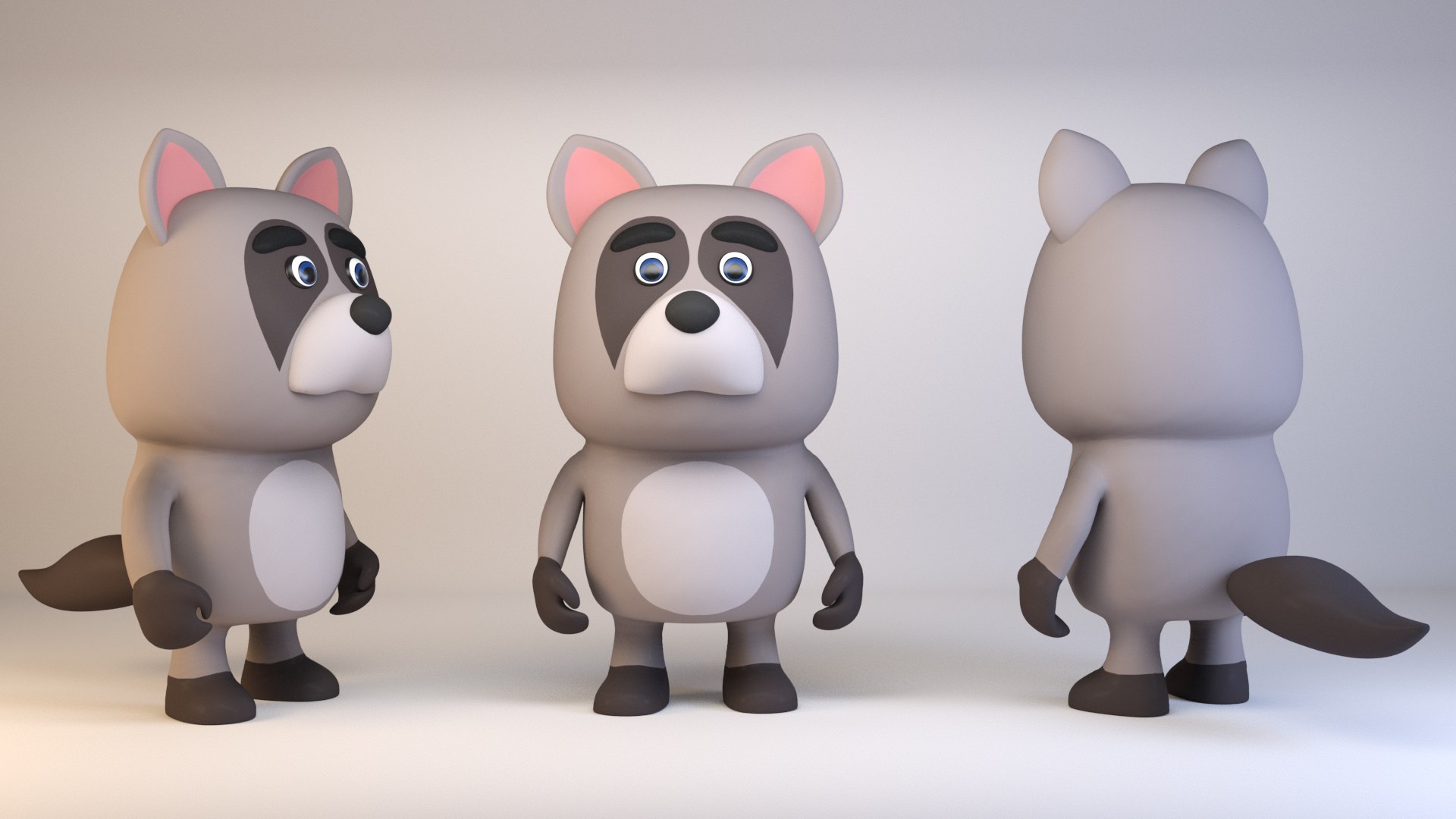 3D Cartoonish Humanoid Raccoon Character - TurboSquid 2250858