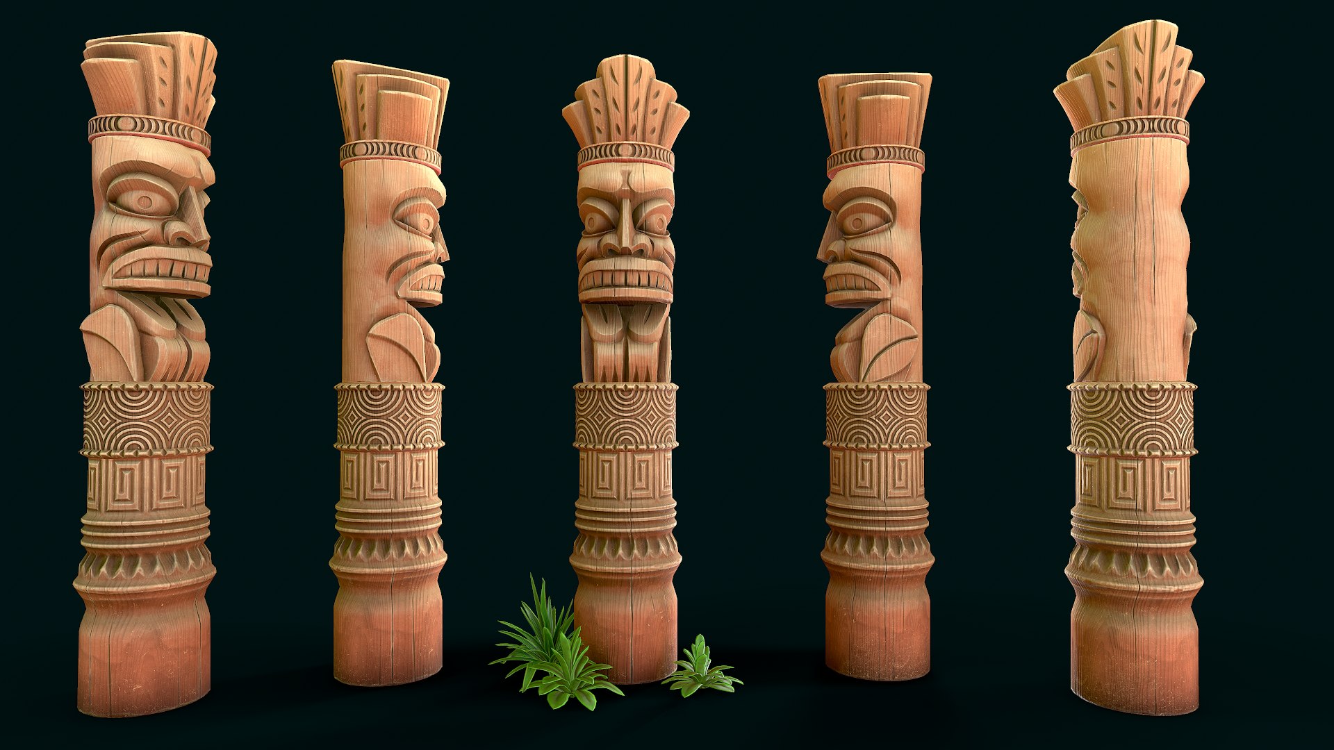 Stylized Wood Totem 6 3D - TurboSquid 2160632
