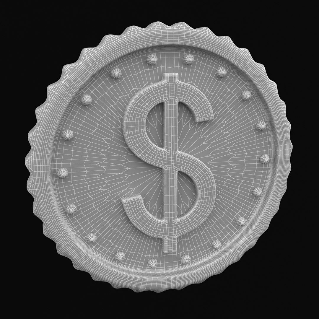 3d model coin gold golden
