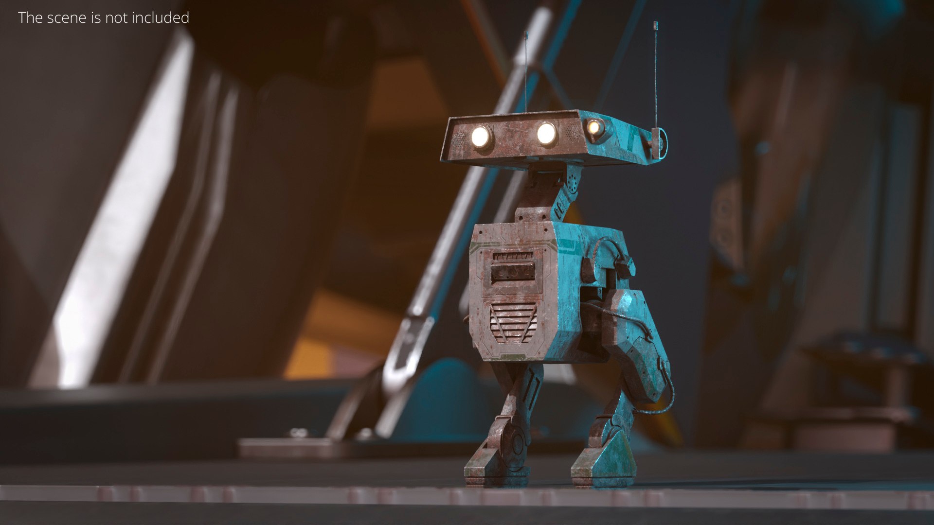 AI Assistant Mech Unit Old Rusted Rigged For Cinema 4D 3D Model ...