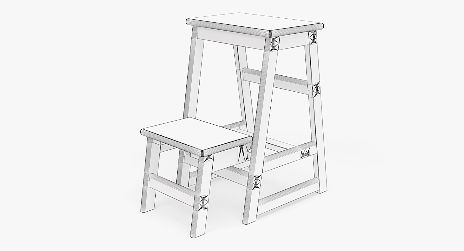 Realistic Step Ladder Stool Obj