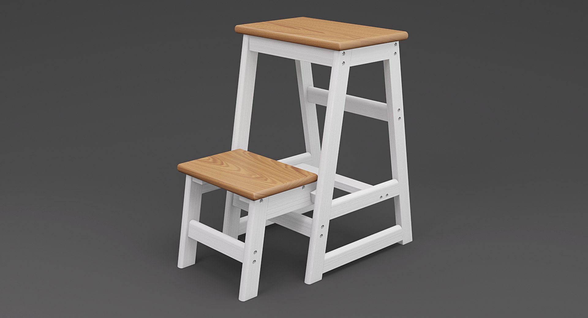 Realistic Step Ladder Stool Obj