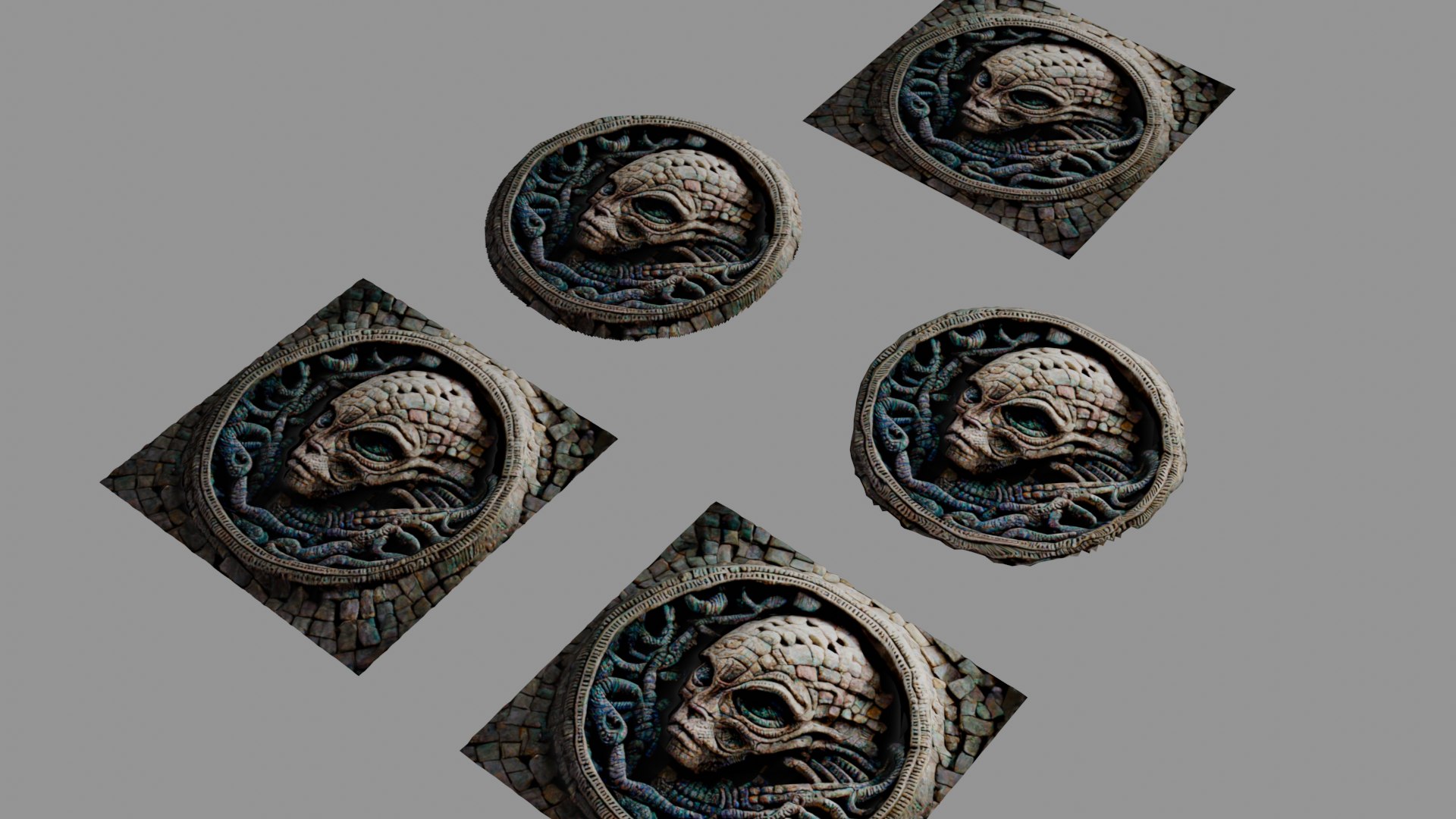 Alien Snake Mosaic With Materials And Textures 3D Model - TurboSquid ...