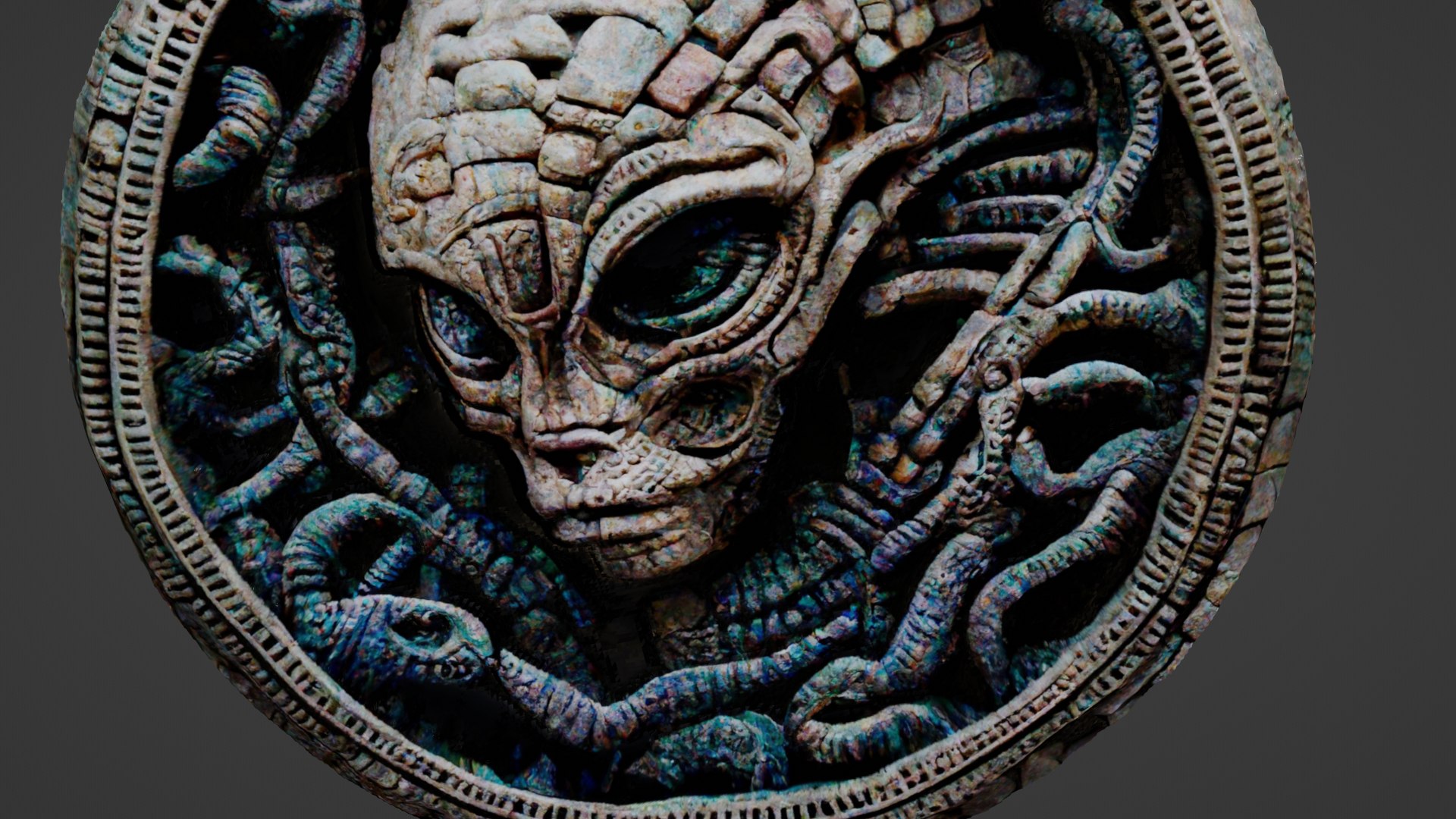 Alien Snake Mosaic With Materials And Textures 3D Model - TurboSquid ...