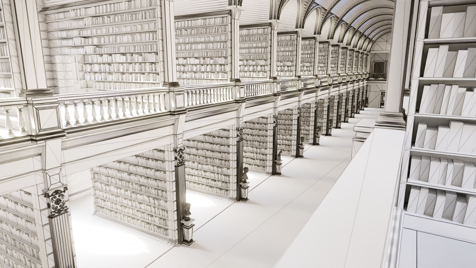 3D Neoclassical Library Architecture Scene - TurboSquid 1547338