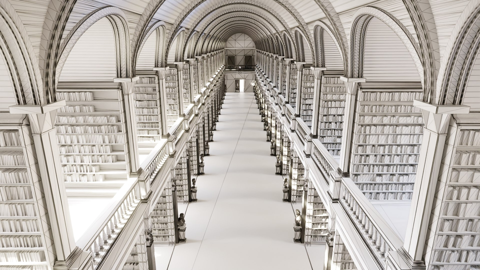 3D Neoclassical Library Architecture Scene - TurboSquid 1547338