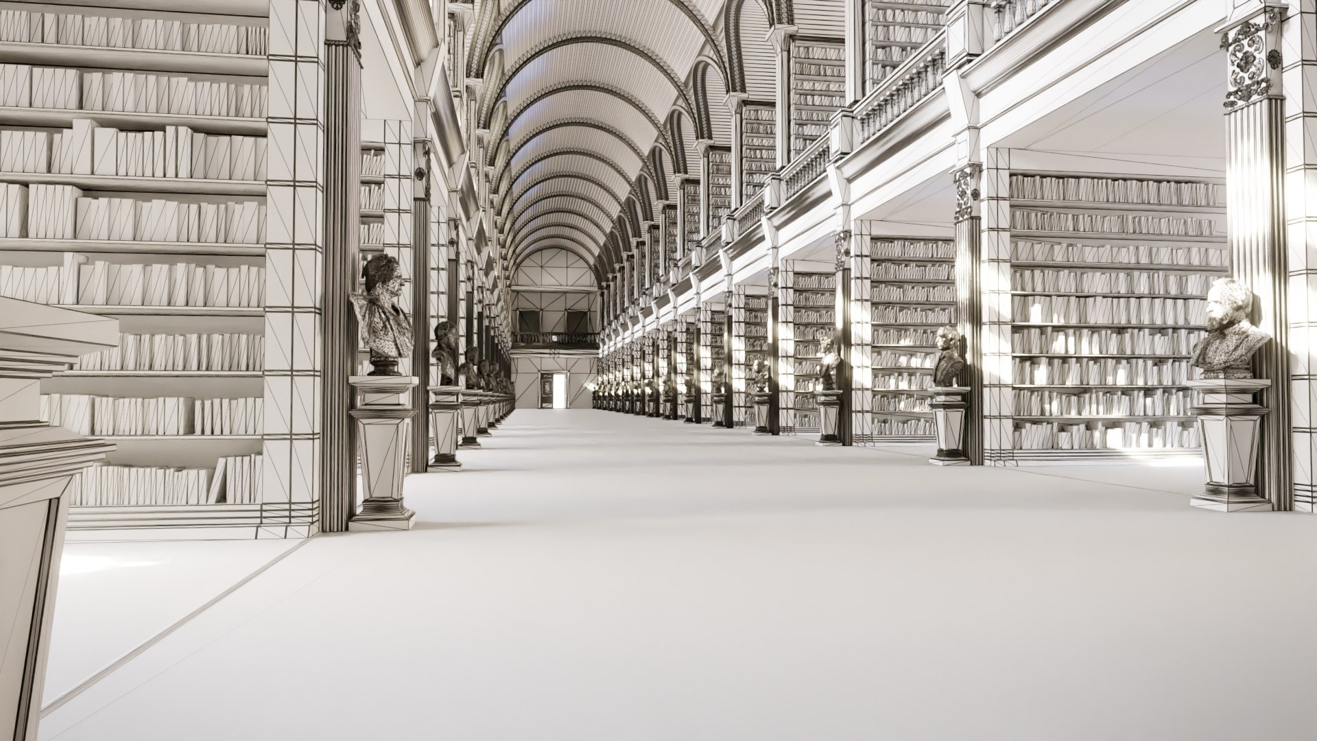 3D Neoclassical Library Architecture Scene - TurboSquid 1547338