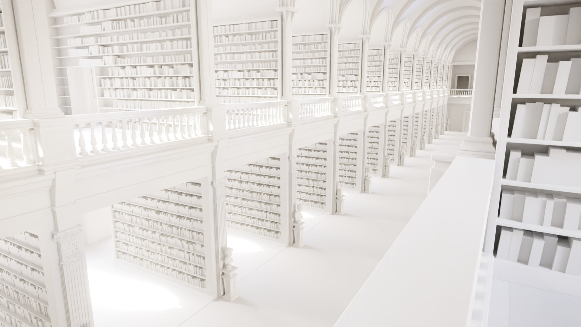 3D Neoclassical Library Architecture Scene - TurboSquid 1547338