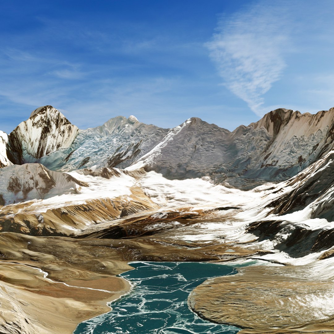 3D Himalaya Mountain Landscape Model - TurboSquid 1645514