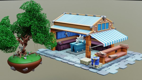 Lumberjack Shop model - TurboSquid 2001677