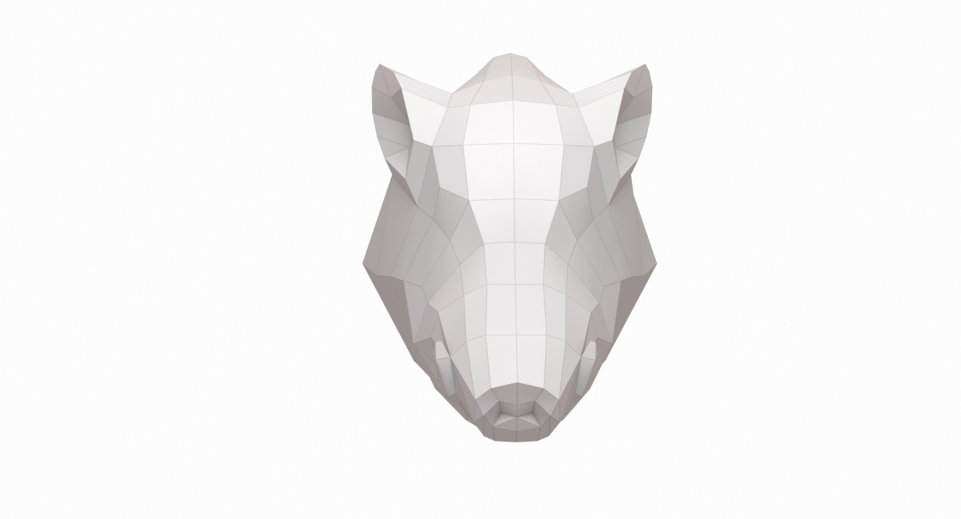 3d Paper Boar Head Model