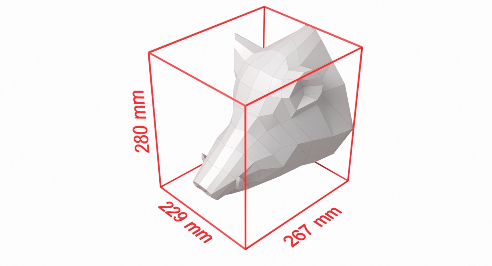 3d Paper Boar Head Model
