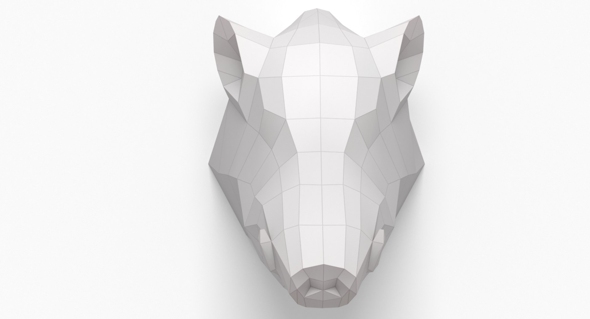 3d Paper Boar Head Model