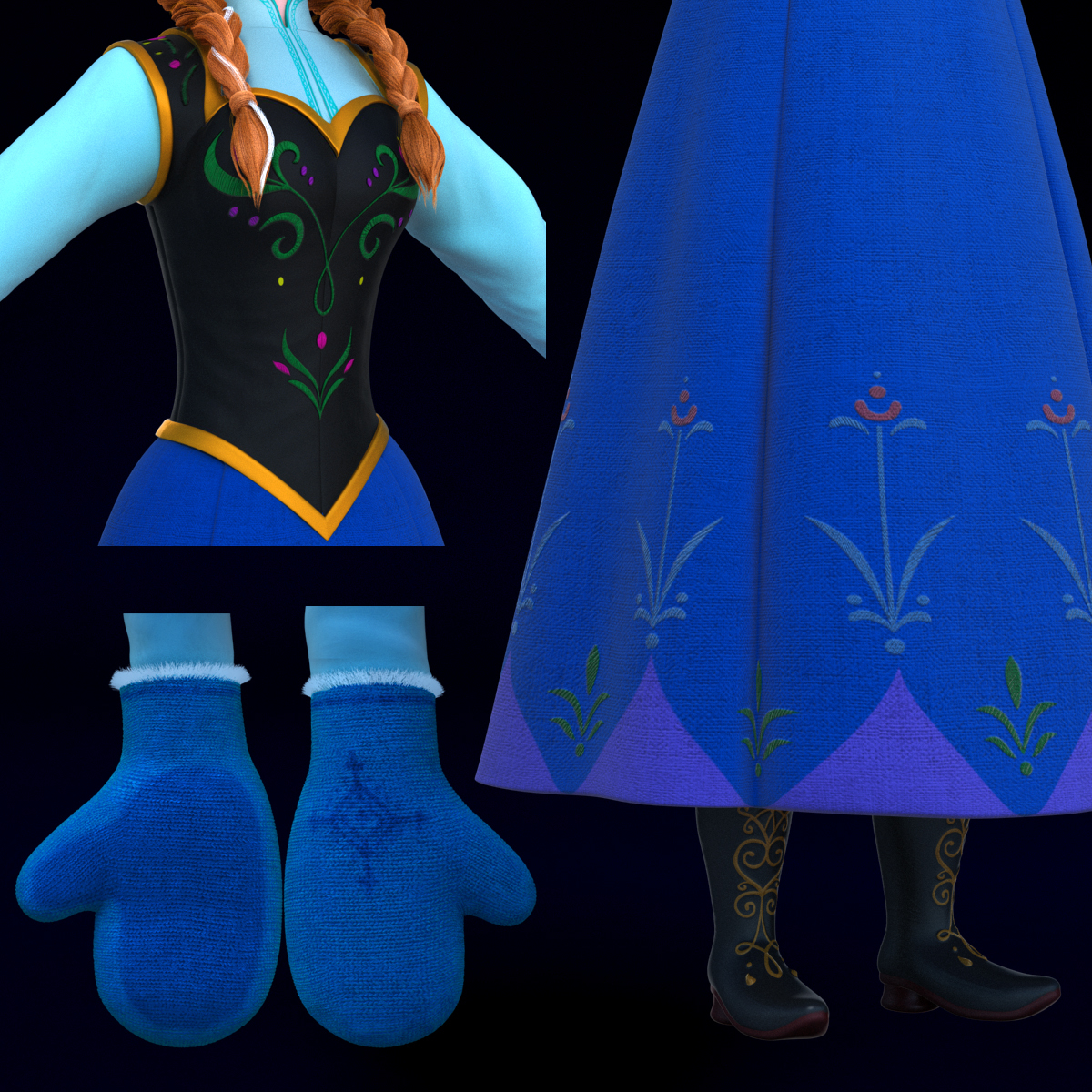3d model princess anna