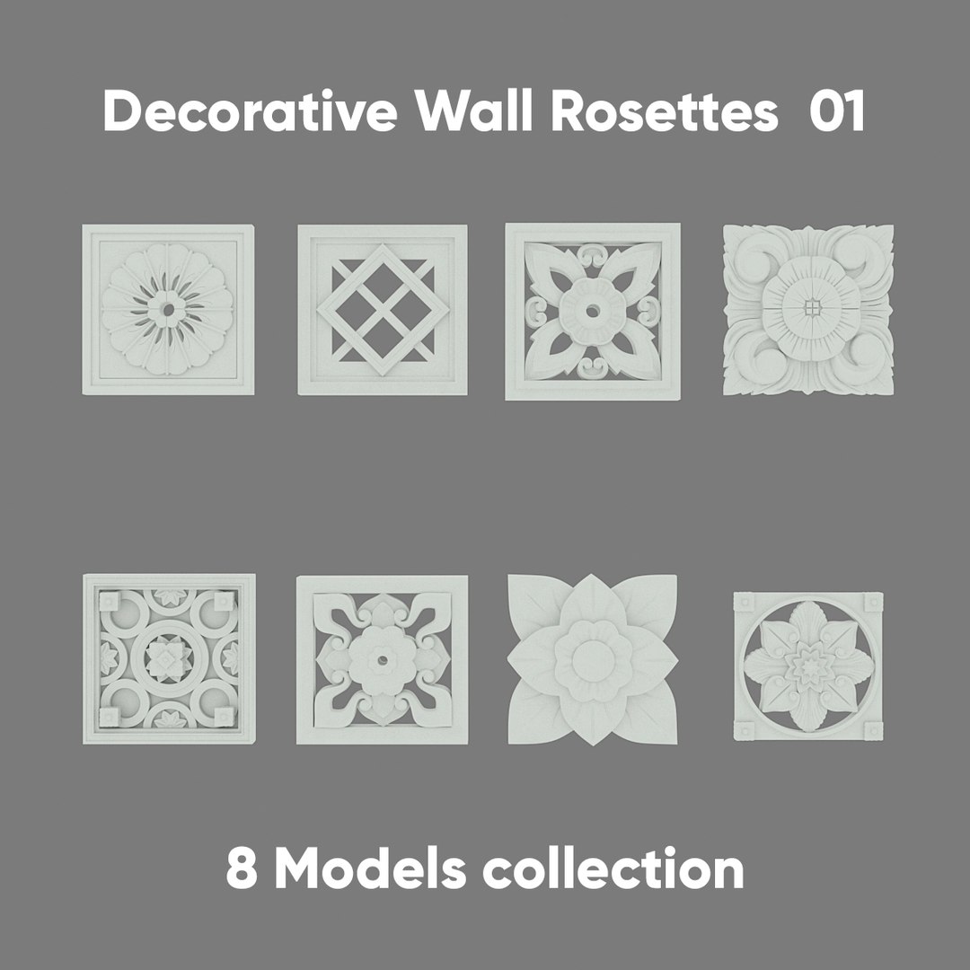 3D Decorative Rosette Model - TurboSquid 1337852