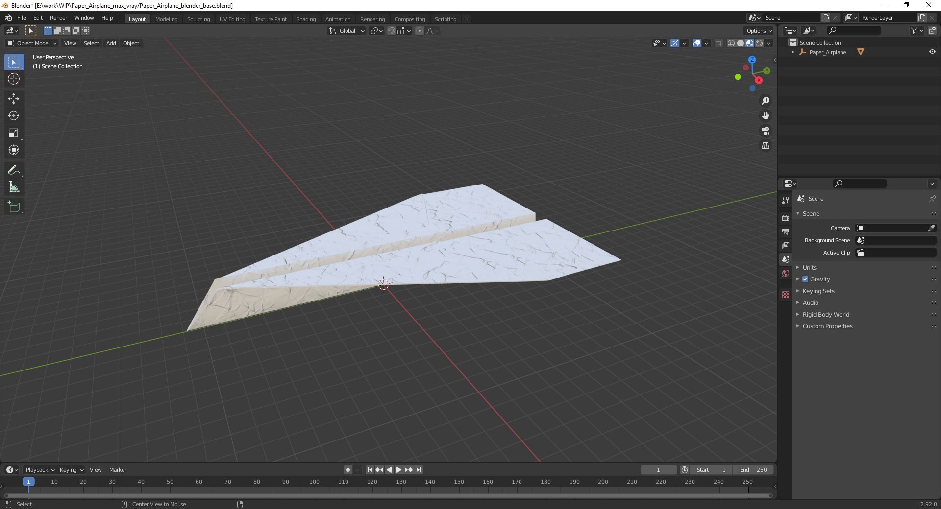 3D Paper Airplane Model - TurboSquid 2279761
