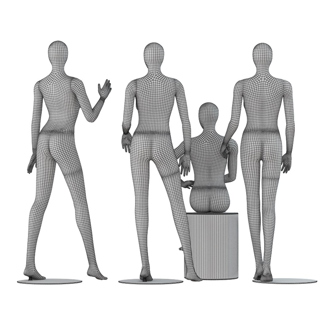 Faceless Female Mannequins Model - TurboSquid 1406807