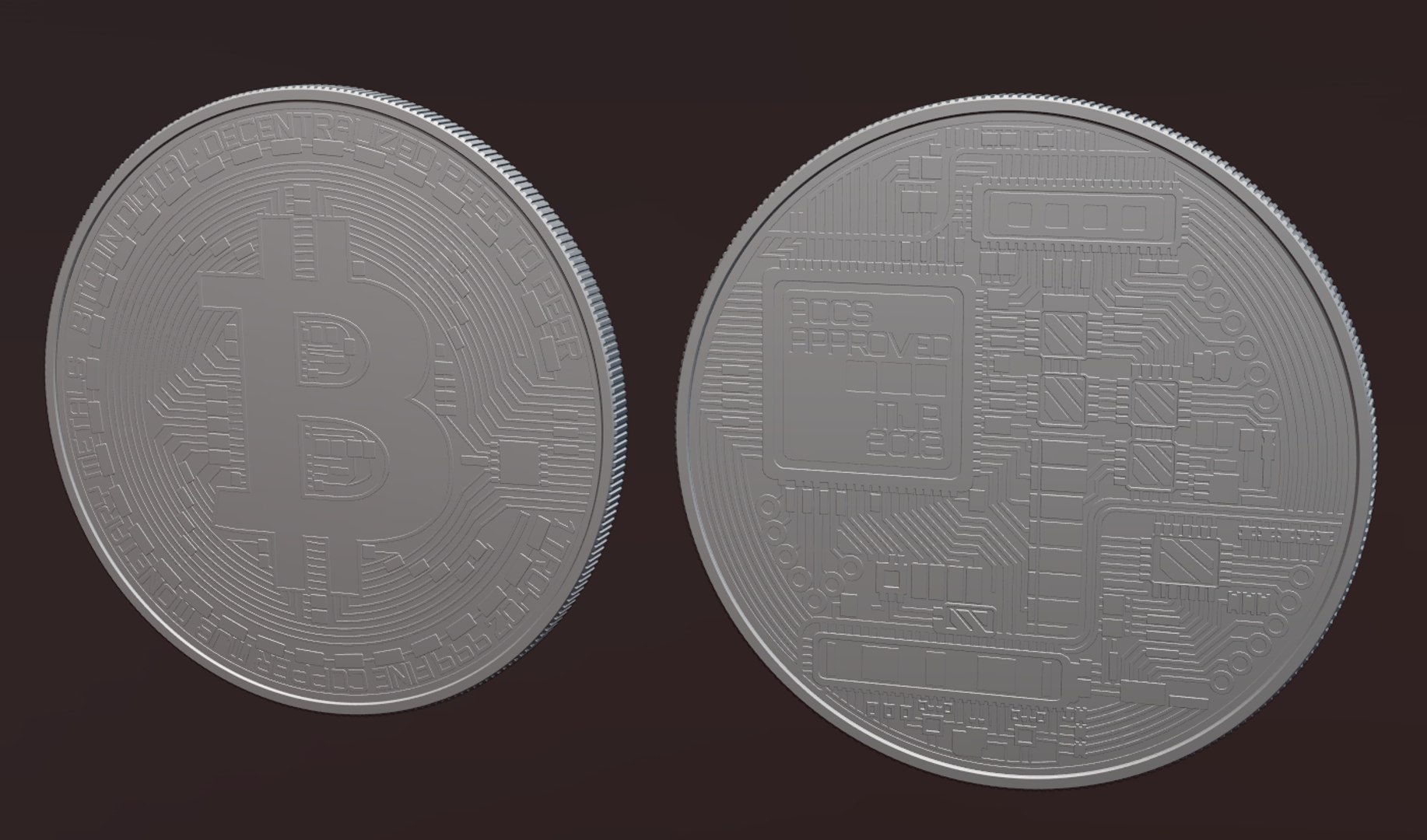 High Poly BITCOIN 3D Model - TurboSquid 1947107