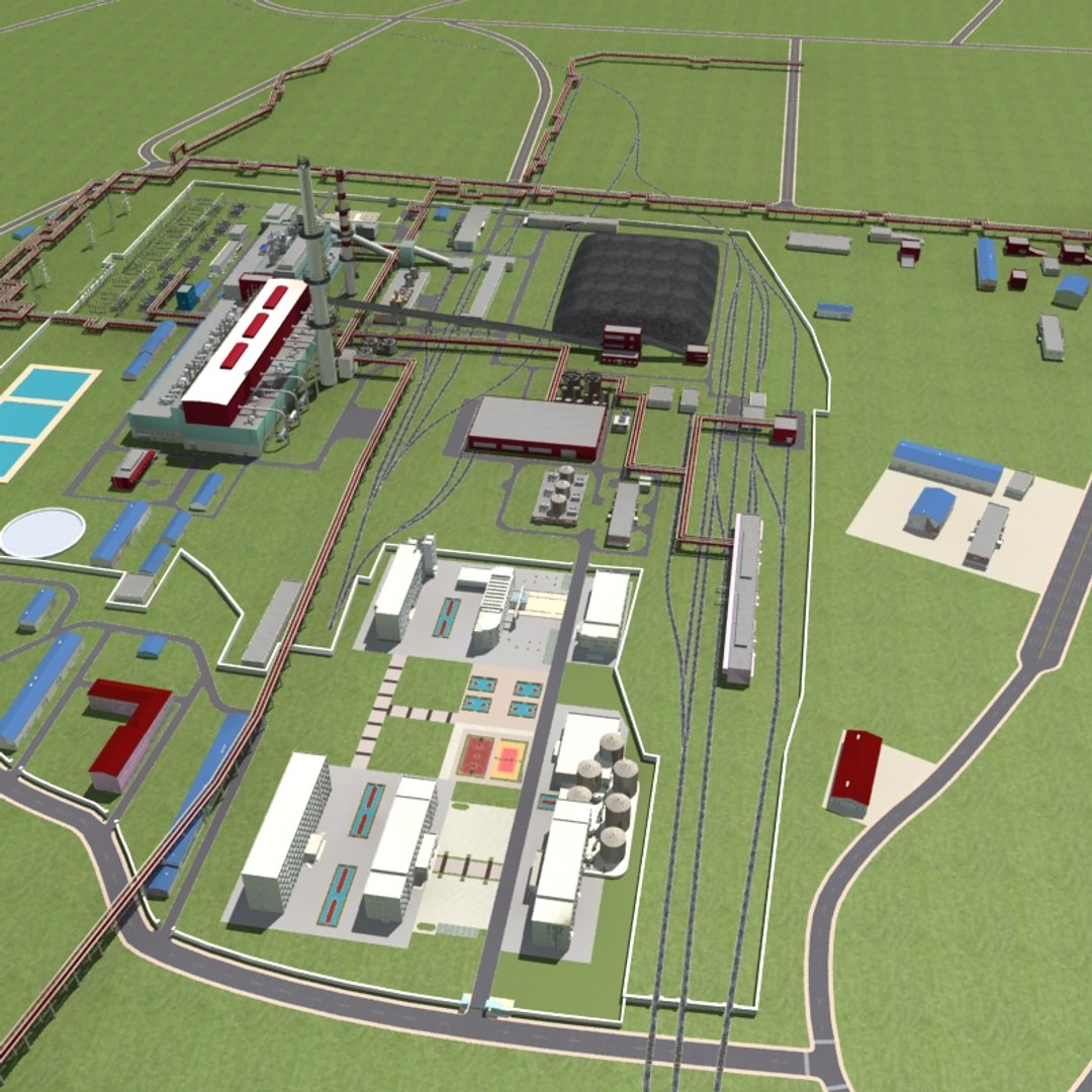 Coal plant model - TurboSquid 1514208