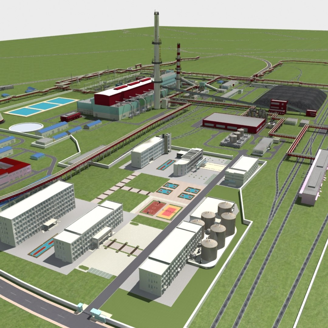 Coal plant model - TurboSquid 1514208