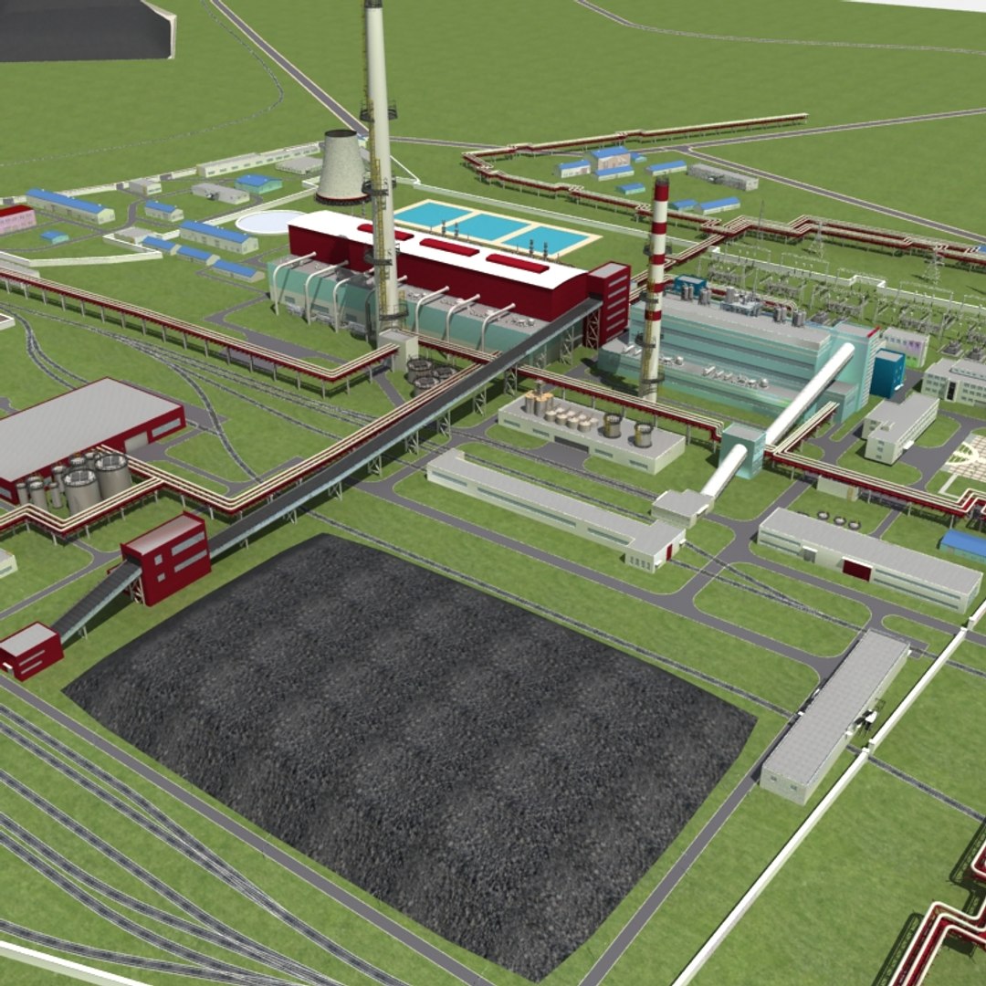 Coal plant model - TurboSquid 1514208