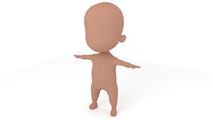 3d anime chibi character template model