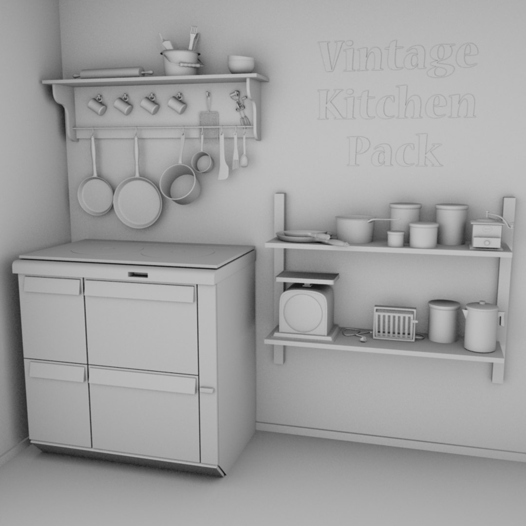 Vintage Kitchen 3D - TurboSquid 1197183