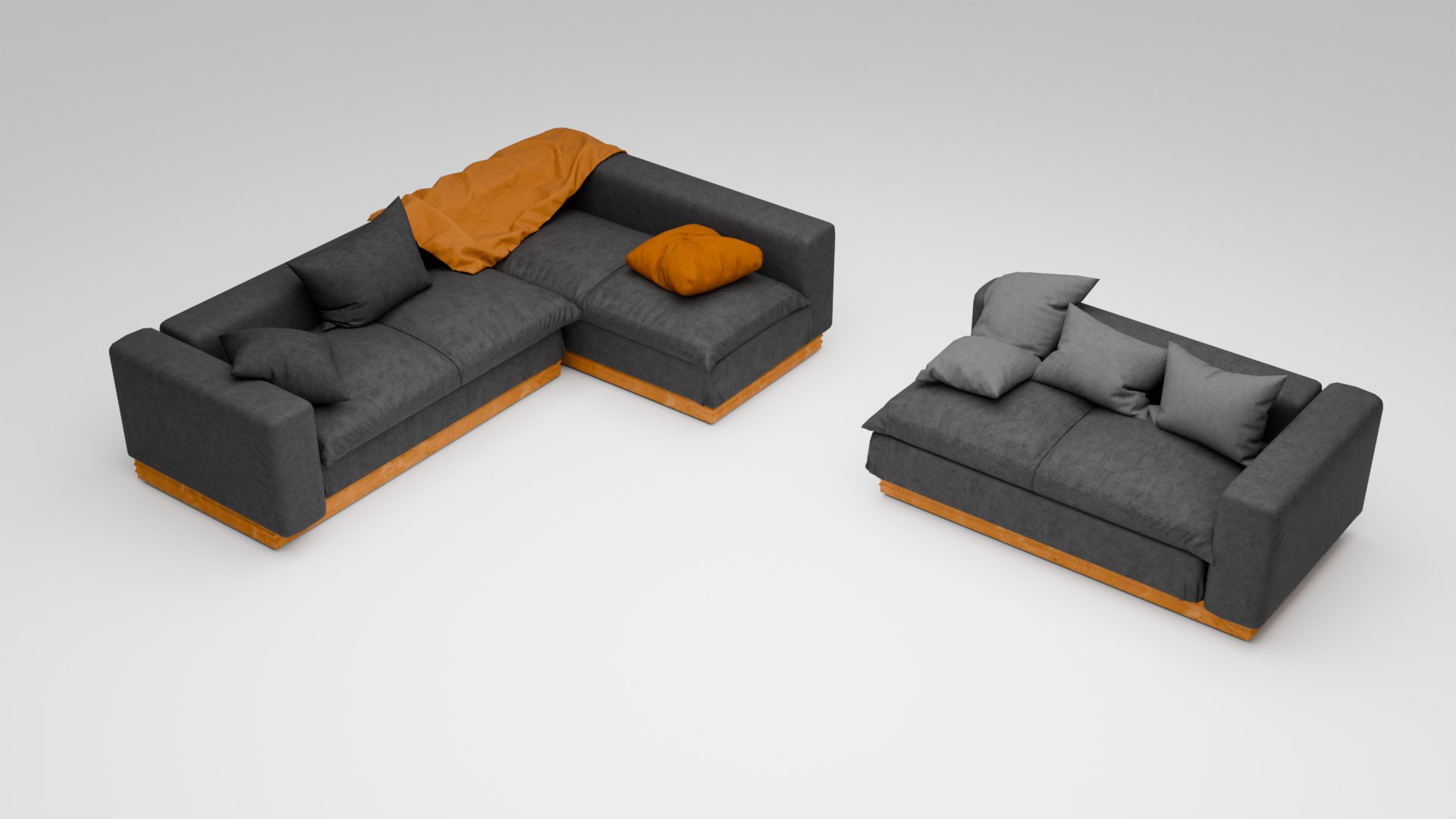 3D Modern L-Shaped Sofa - Low Poly 3D Model - TurboSquid 2259814