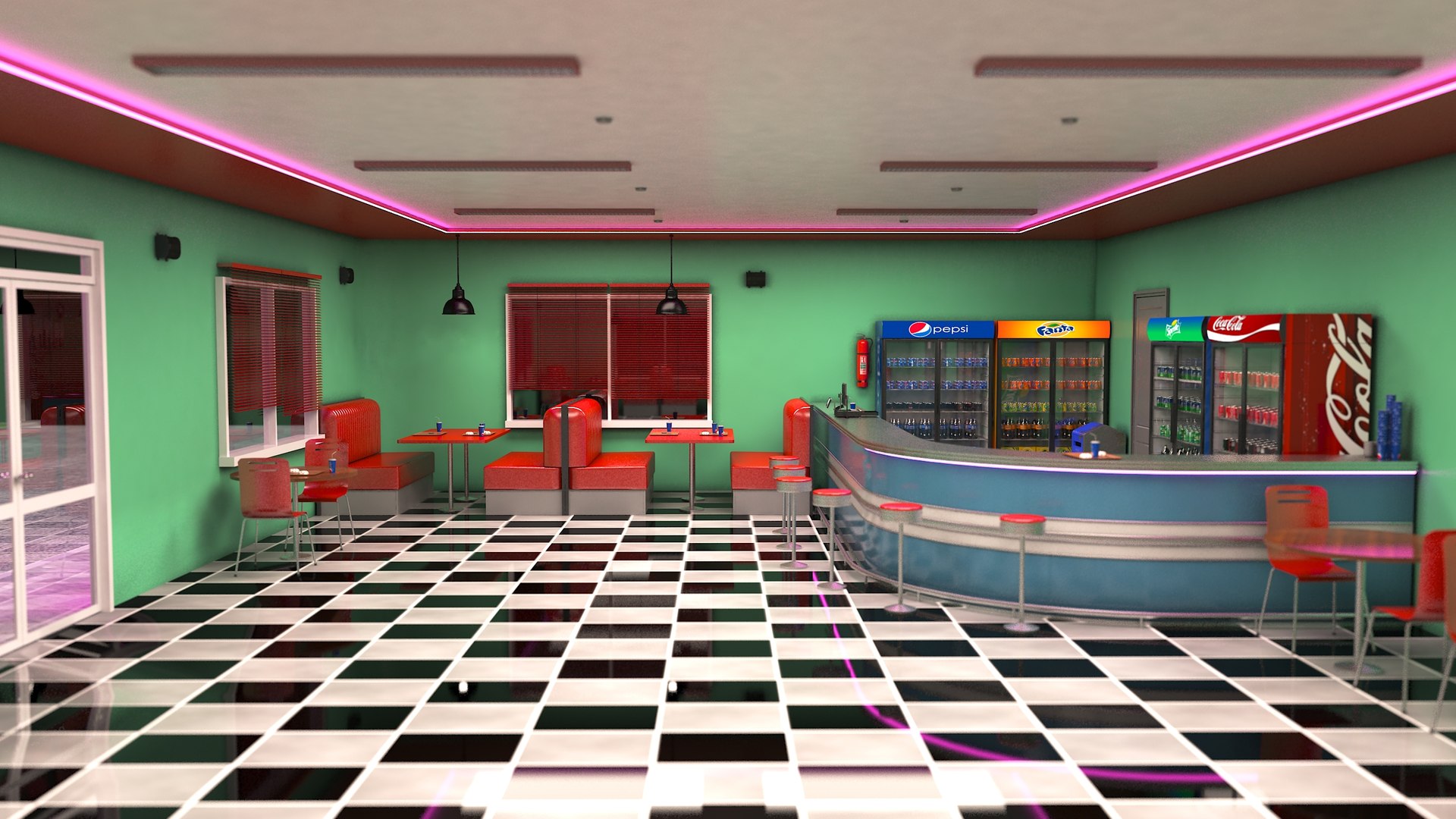 Vintage Roadside Diner 3D Model - TurboSquid 1776557