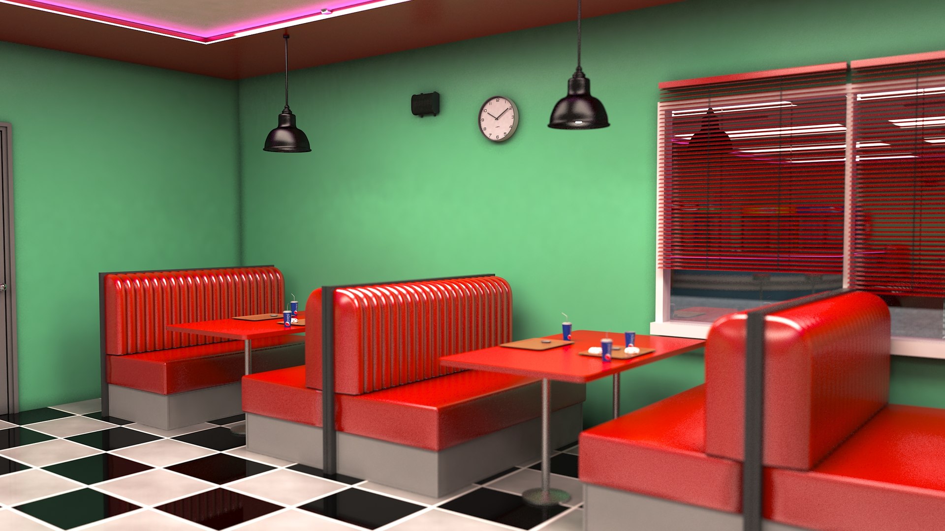 Vintage Roadside Diner 3D Model - TurboSquid 1776557