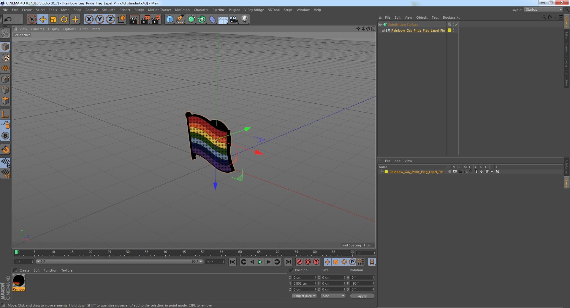 Rainbow gay pride flag 3D model - TurboSquid 1645901