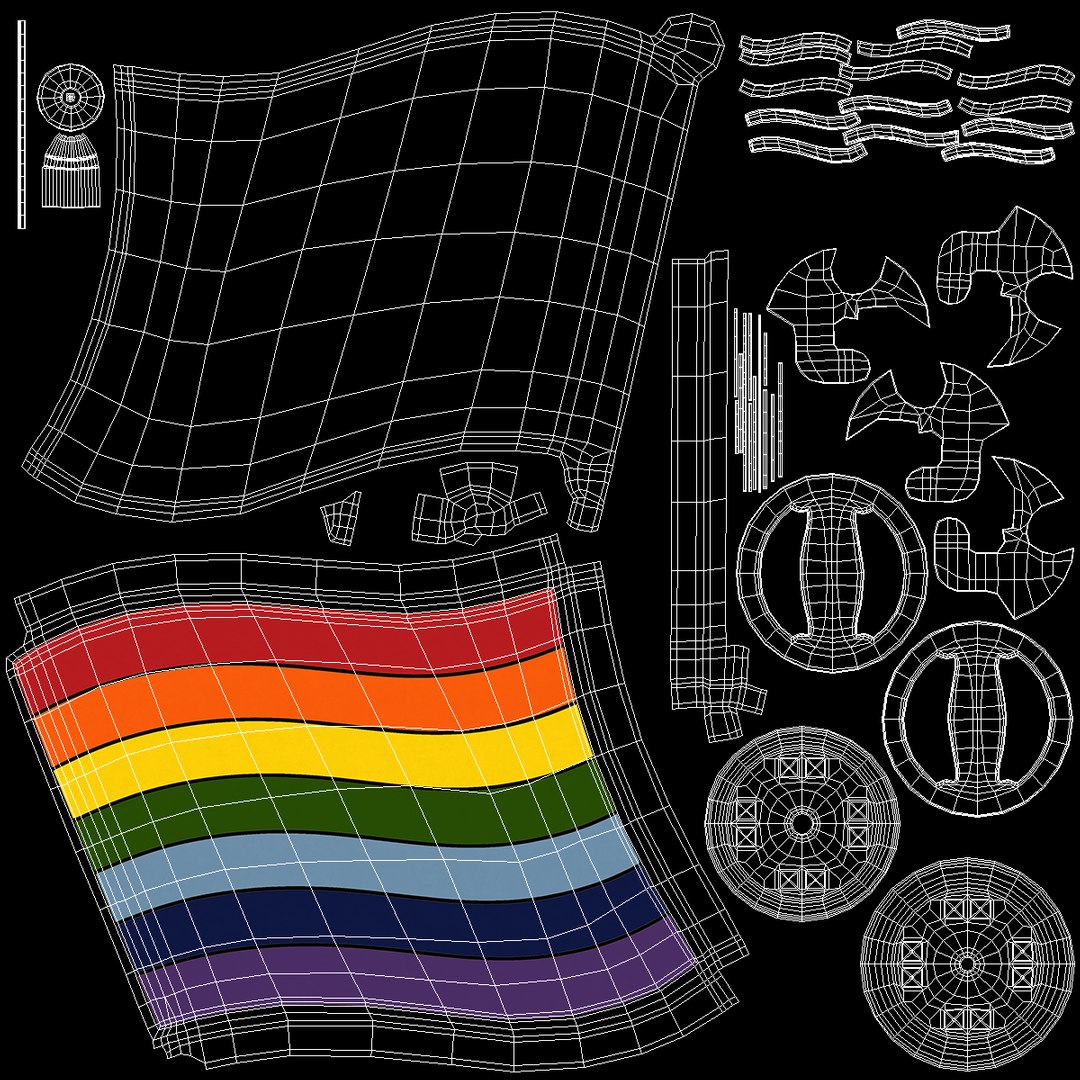 Rainbow gay pride flag 3D model - TurboSquid 1645901