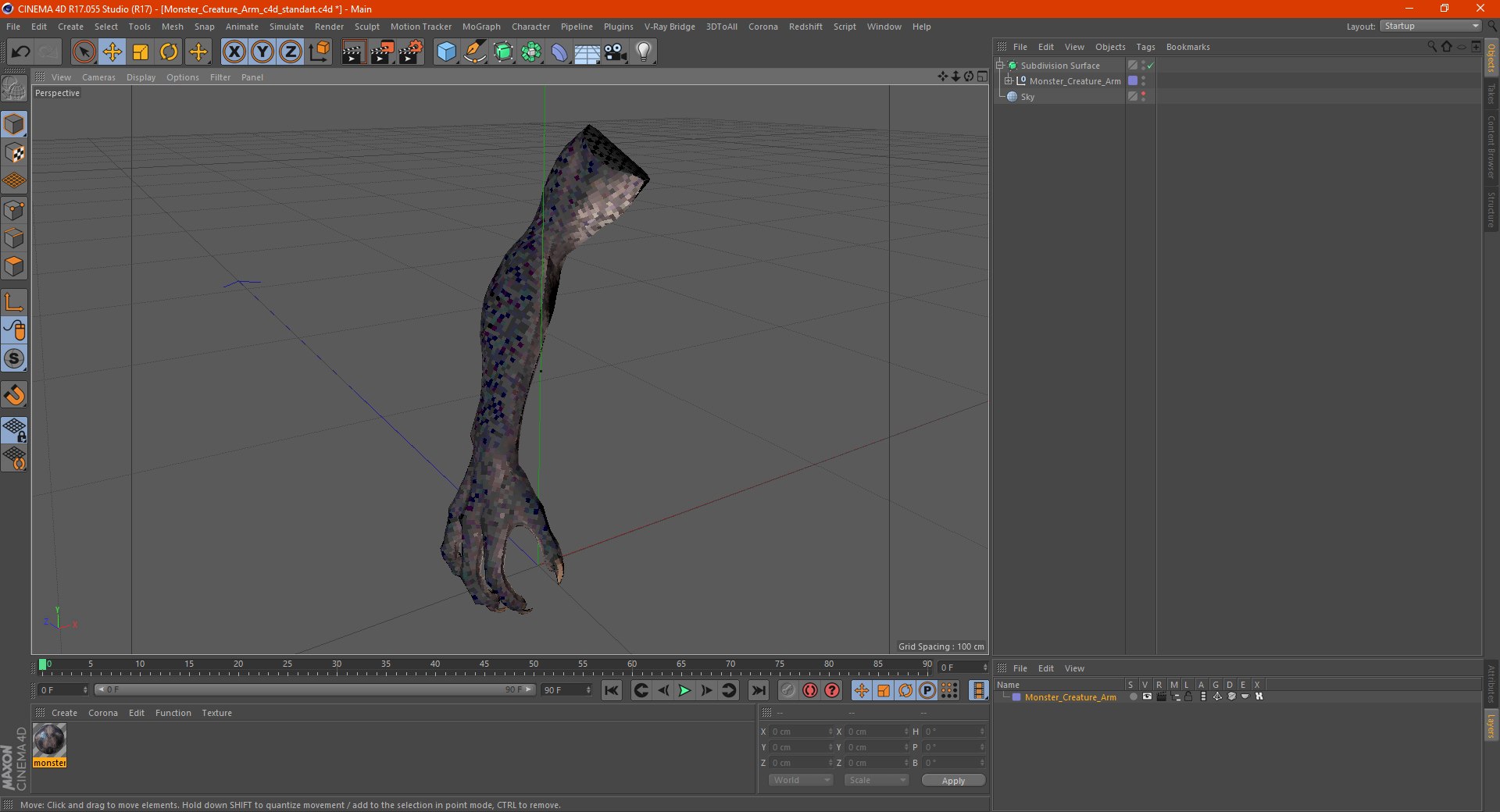 Monster creature arm model - TurboSquid 1701502