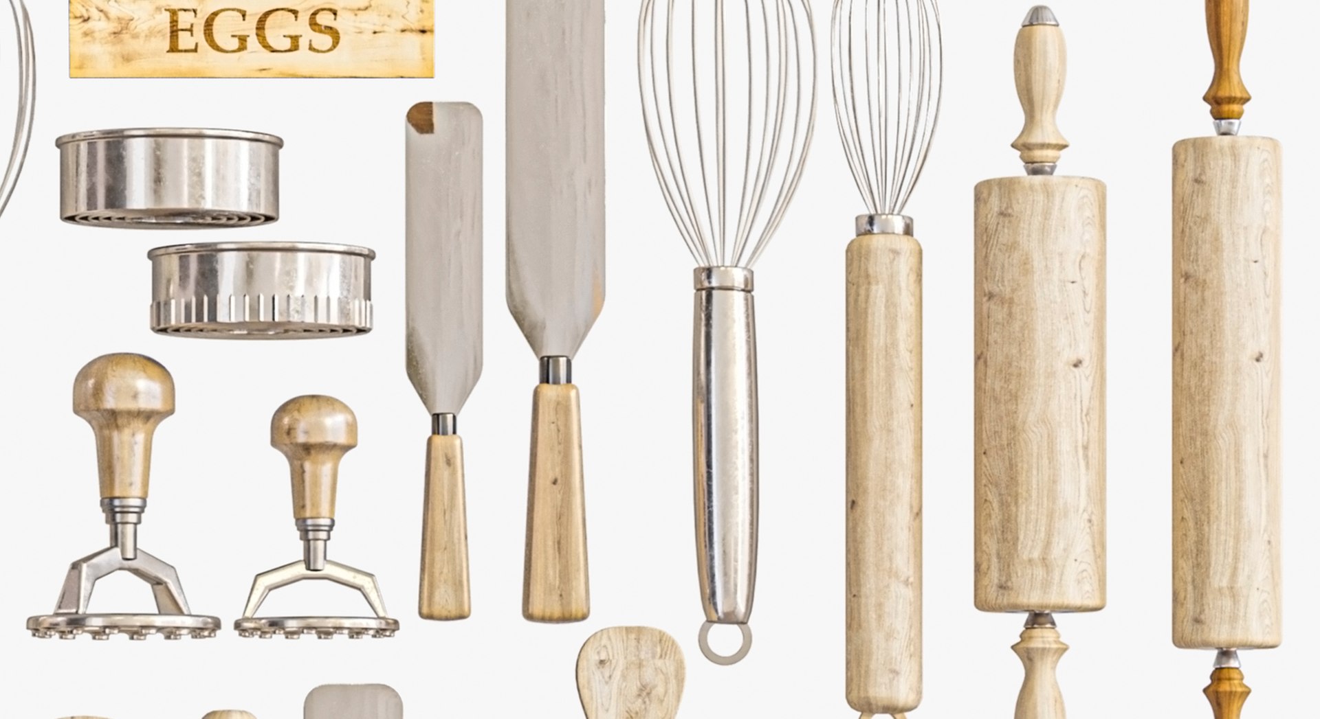 3D Set Of Kitchen Utensils With Spices For Kitchen Or Restaurant Model ...