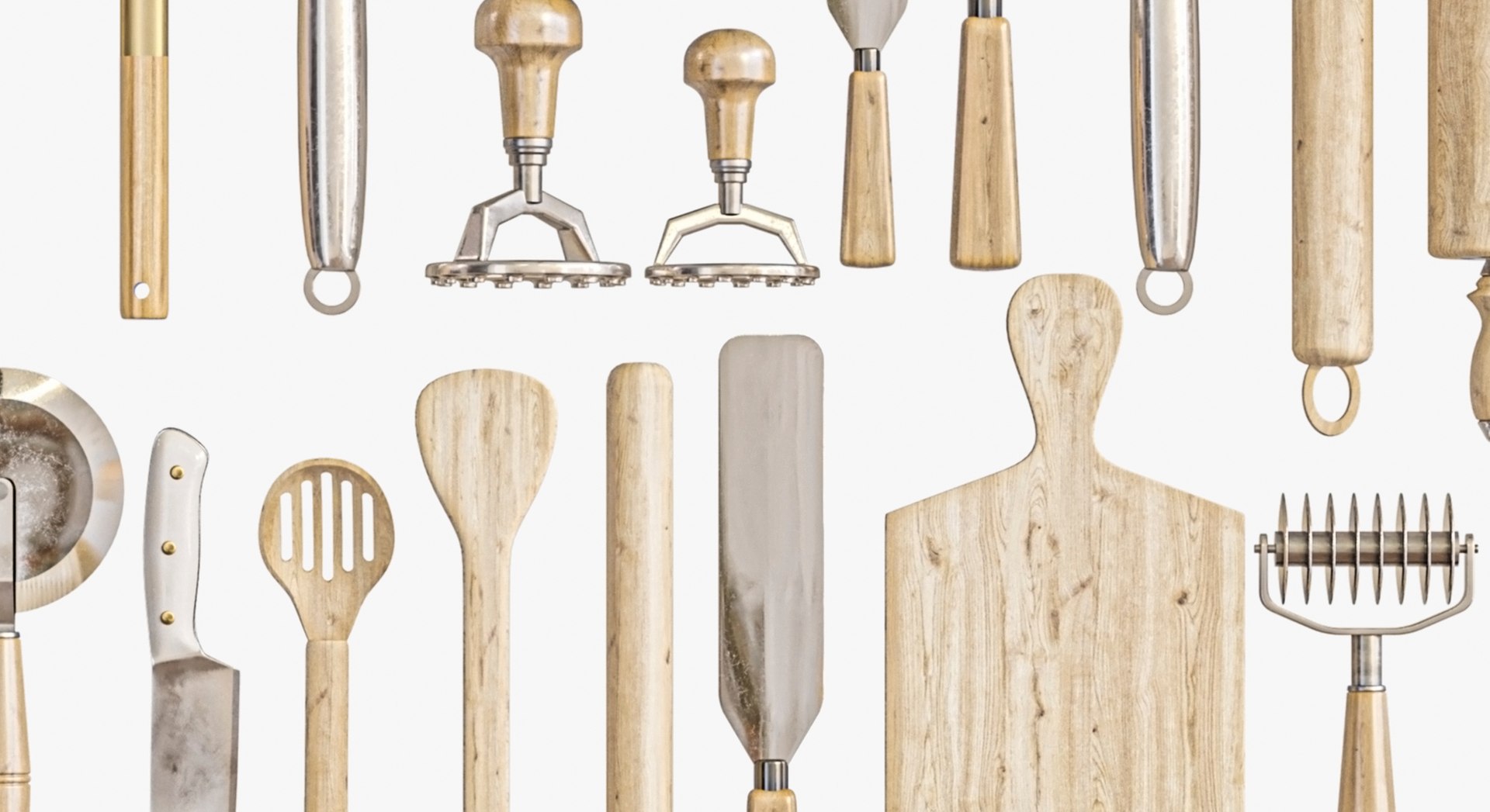 3D Set Of Kitchen Utensils With Spices For Kitchen Or Restaurant Model ...