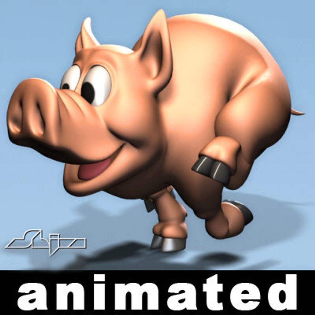 Cute Pig Animation 3d Model