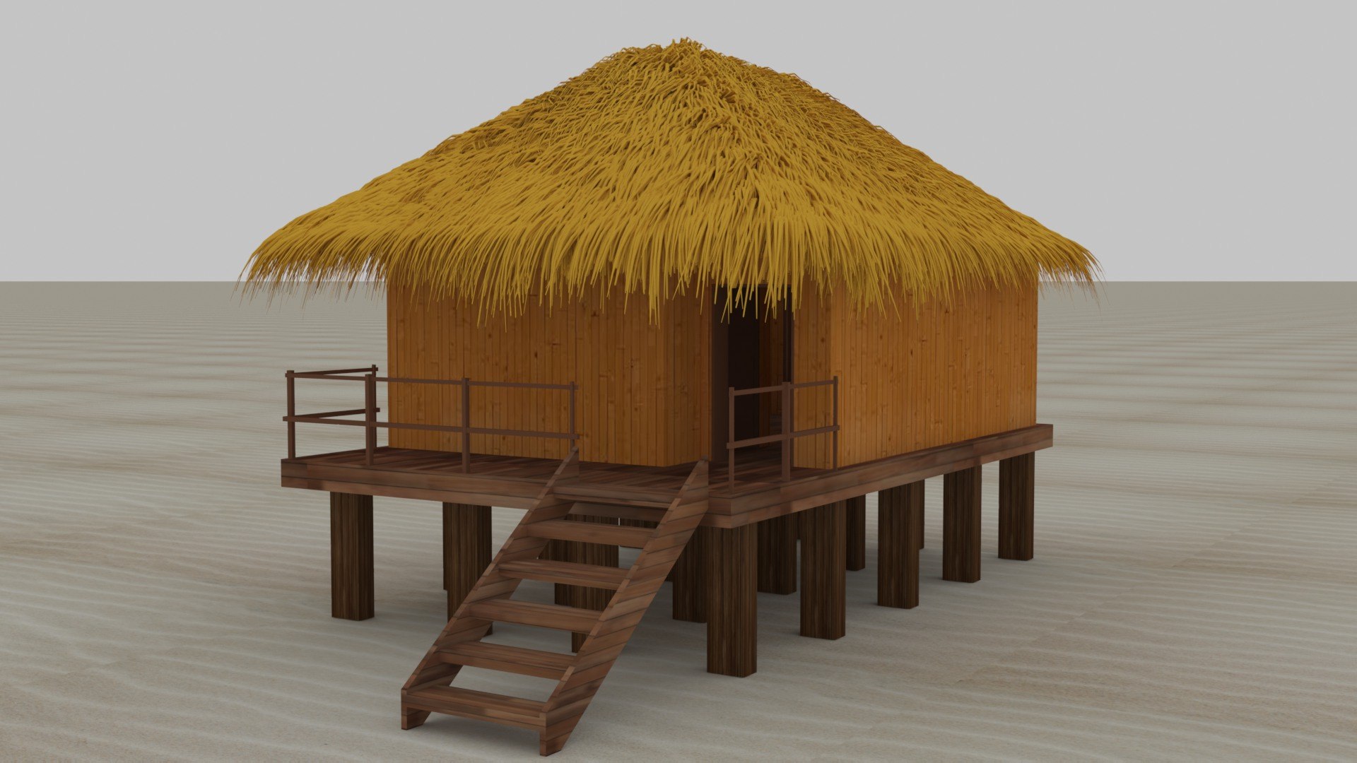 3D beach side hut - TurboSquid 1788085