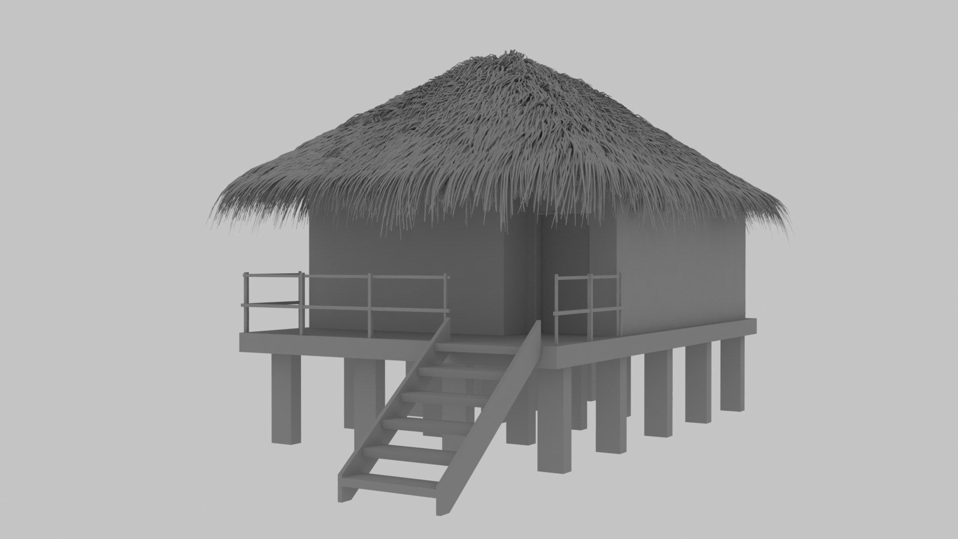 3D beach side hut - TurboSquid 1788085