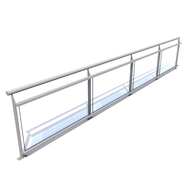 3d glass railing model