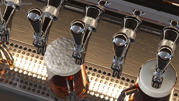 Wall mount rail draft beer 3D - TurboSquid 1682099