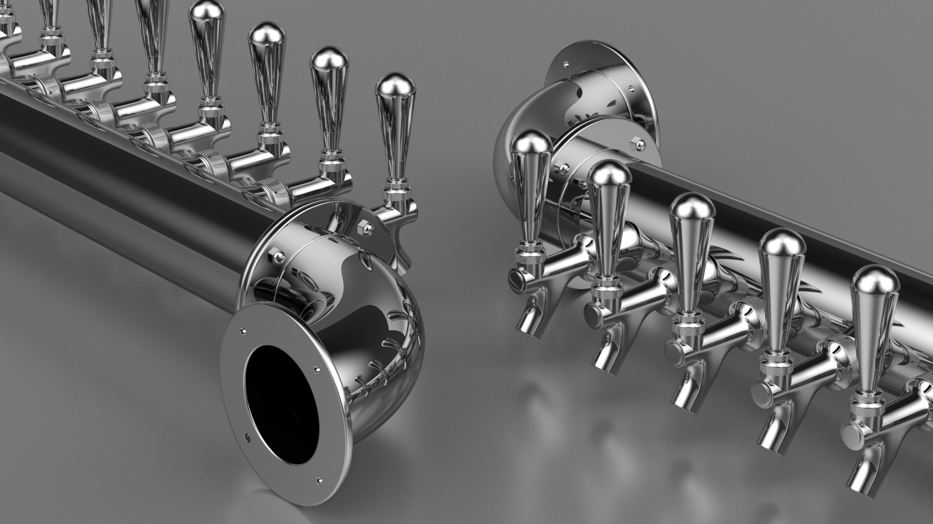 Wall mount rail draft beer 3D - TurboSquid 1682099