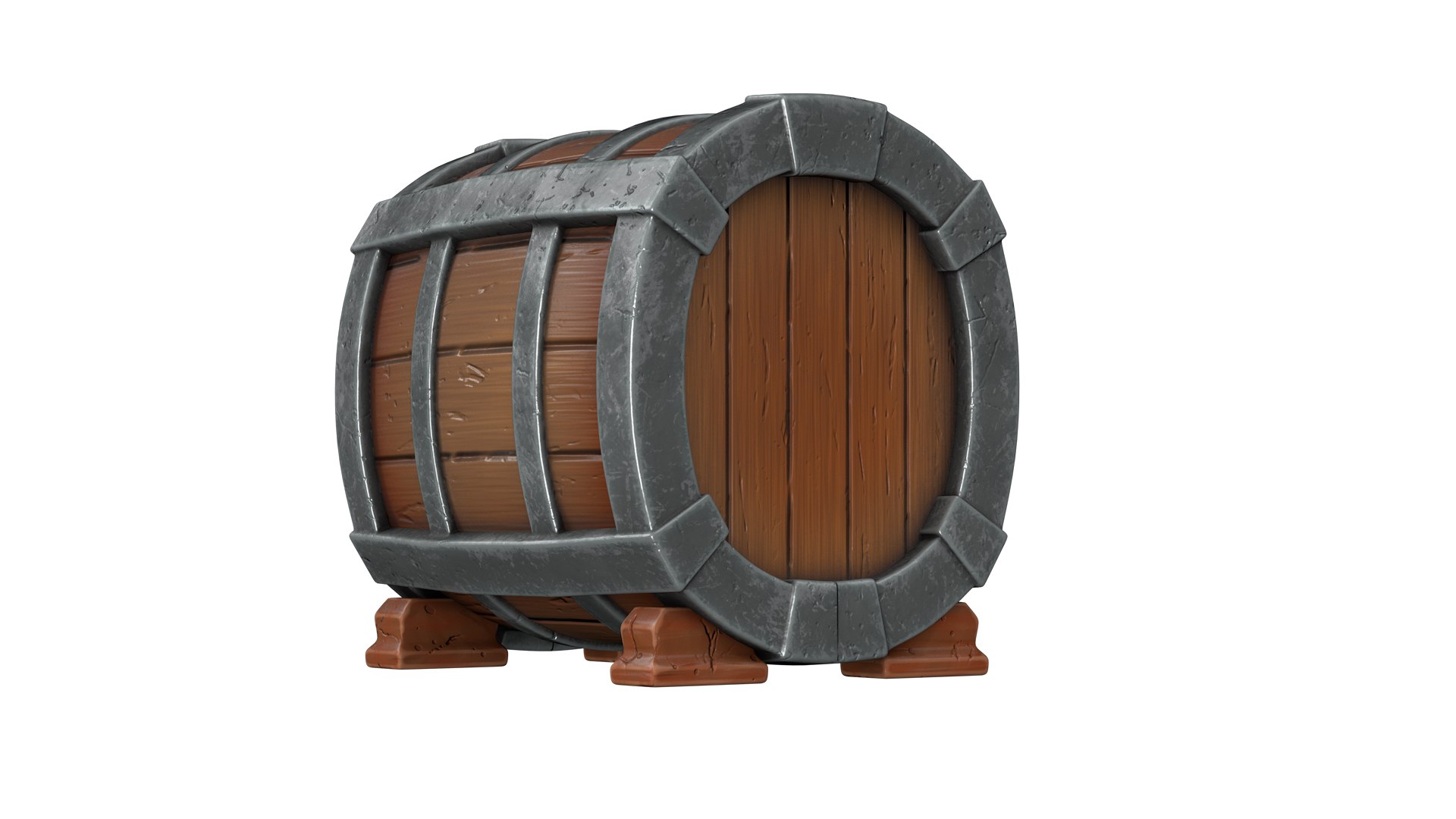 Cartoon Barrel 3D Model - TurboSquid 2117153