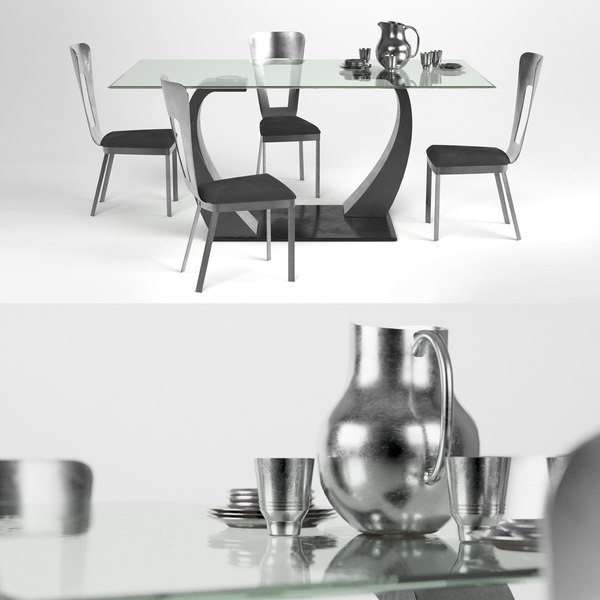 metal dining table 3d model